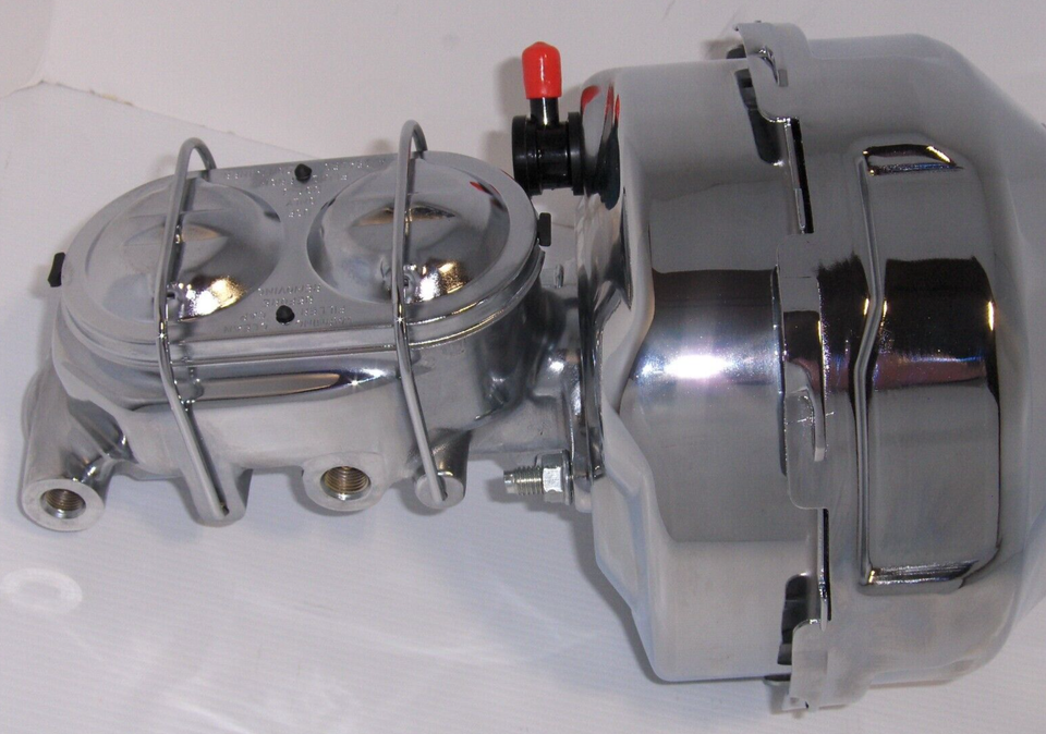 Universal Chrome 9" Dual Power Brake Booster Master Cylinder Bracket ...