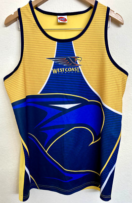 WCE WEST COAST EAGLES Official AFL Training Singlet Vest Guernsey Size ...