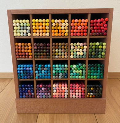 500 Colored Pencil Felissimo Full Set with wooden Shelf | eBay