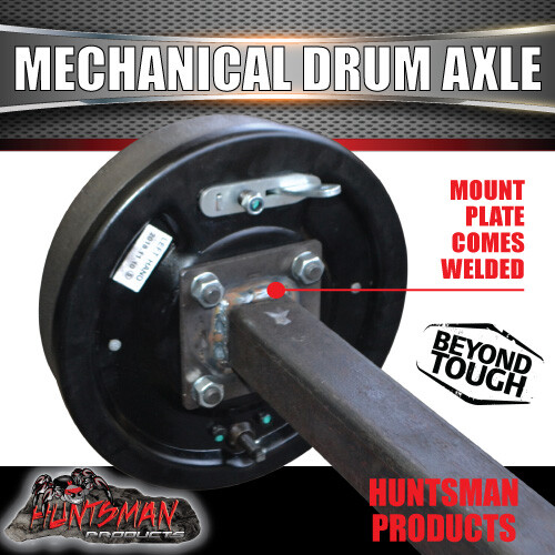 40mm Square Mechanical Drum Braked Trailer Axle. 1000Kg rated 78"-96 ...