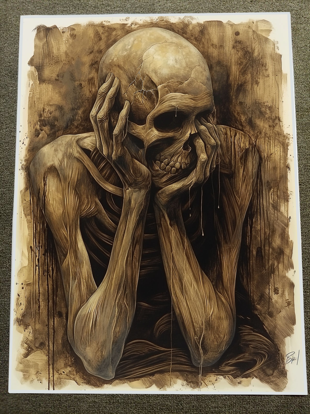 Skeleton in Despair Emerging from Roots Poster 18x24in | eBay