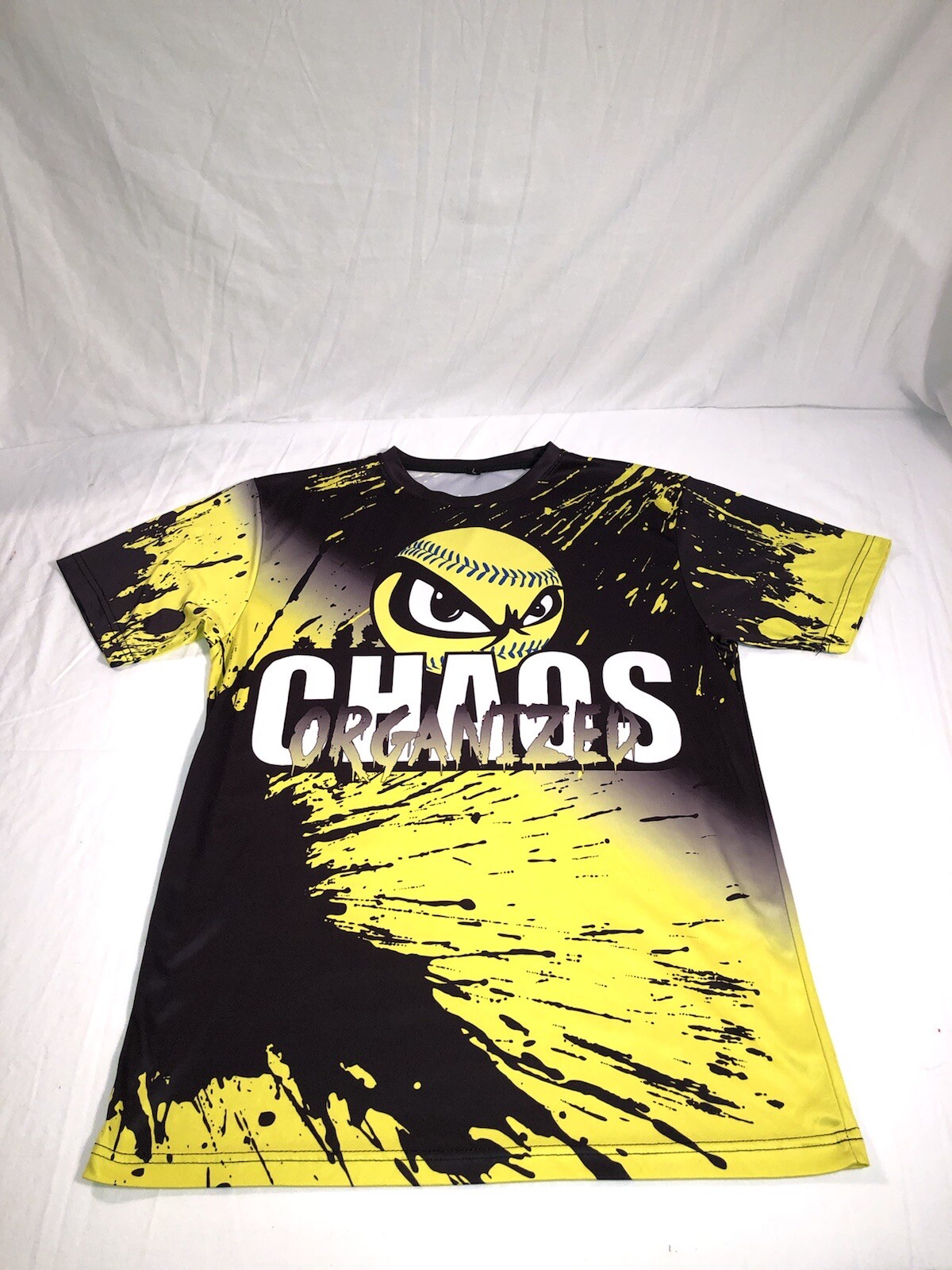 Men’s CHAOS ORGANIZED Baseball Splatter Paint Pattern… - Gem