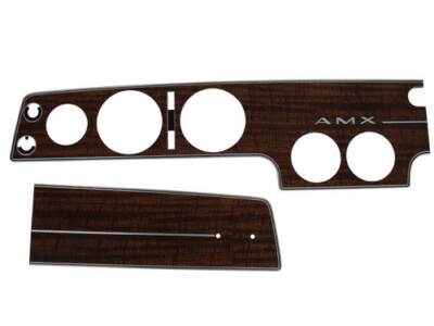 1970 AMX Woodgrain Dash Gauge Bezel Kit with A/C | eBay