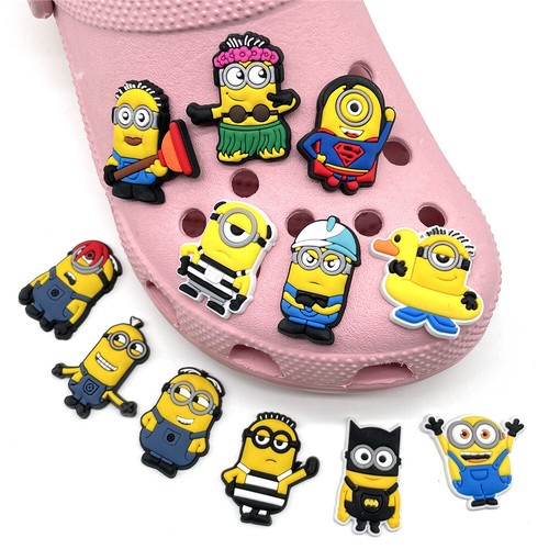 12PCS/Set Minions Croc Shoes Charms Mini Cartoon Charm Pins Accessories ...