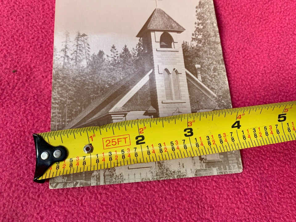 Mt. SHASTA AREA vintage RPPC large POSTCARD church FORT JONES ...