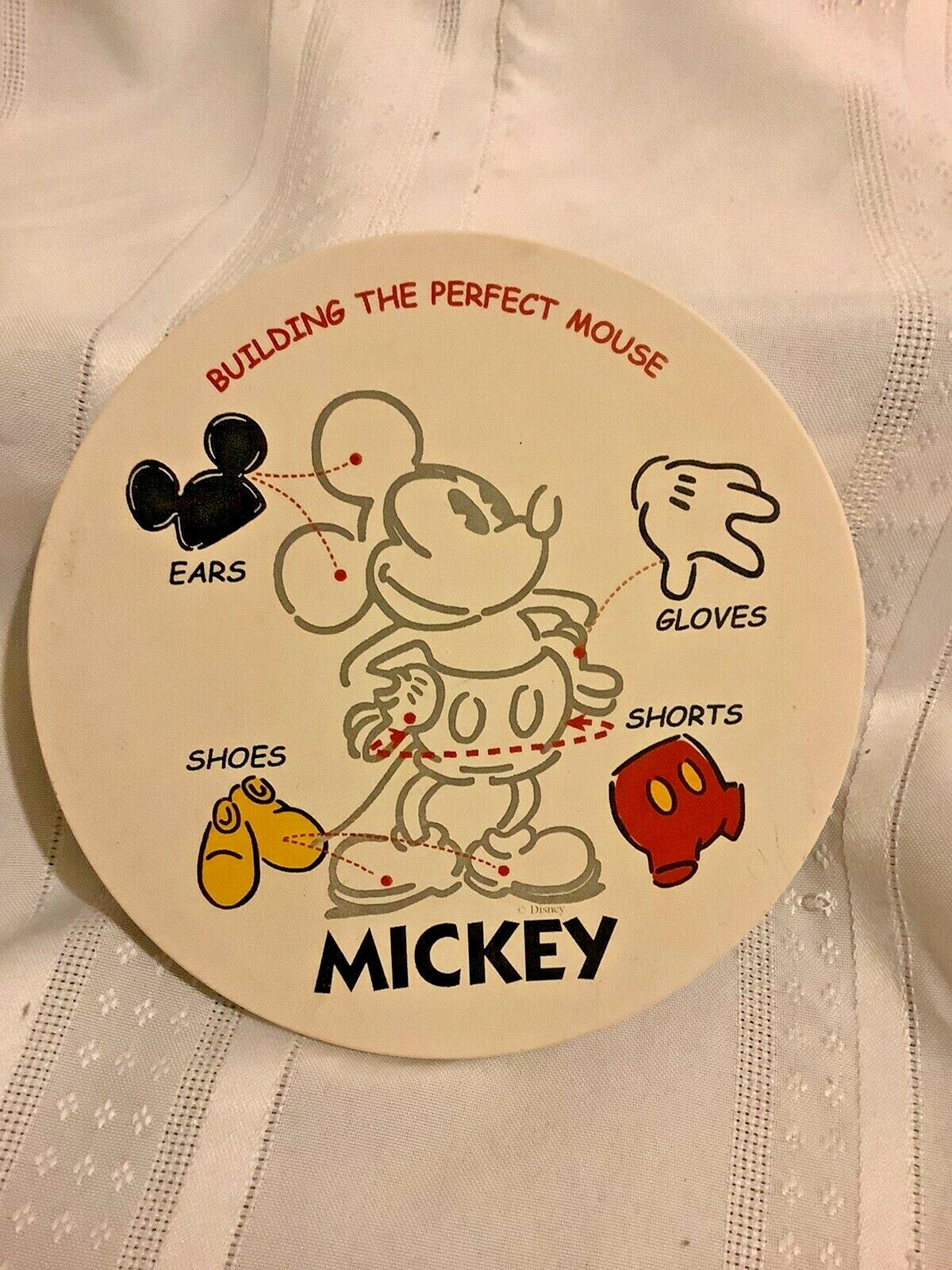 Disney Mickey TRIVET~Building the Perfect Mouse~Round 6-1/4" diam ...