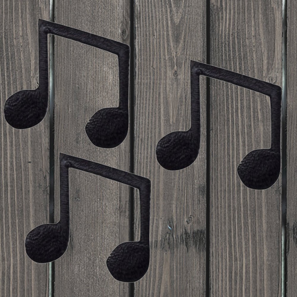 Black Double Note Embroidered Patch — 3-Pack — Iron On | eBay