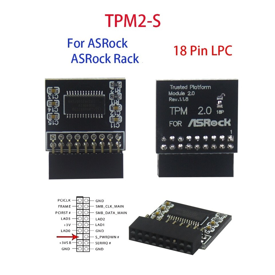 TPM2.0 Encryption Security Module Motherboards Card 18Pin LPC for ...
