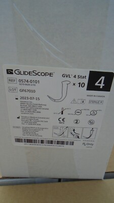 NEW Box of 10 Glidescope GVL 4 Stat video laryngoscope 7/23 Verathon ...