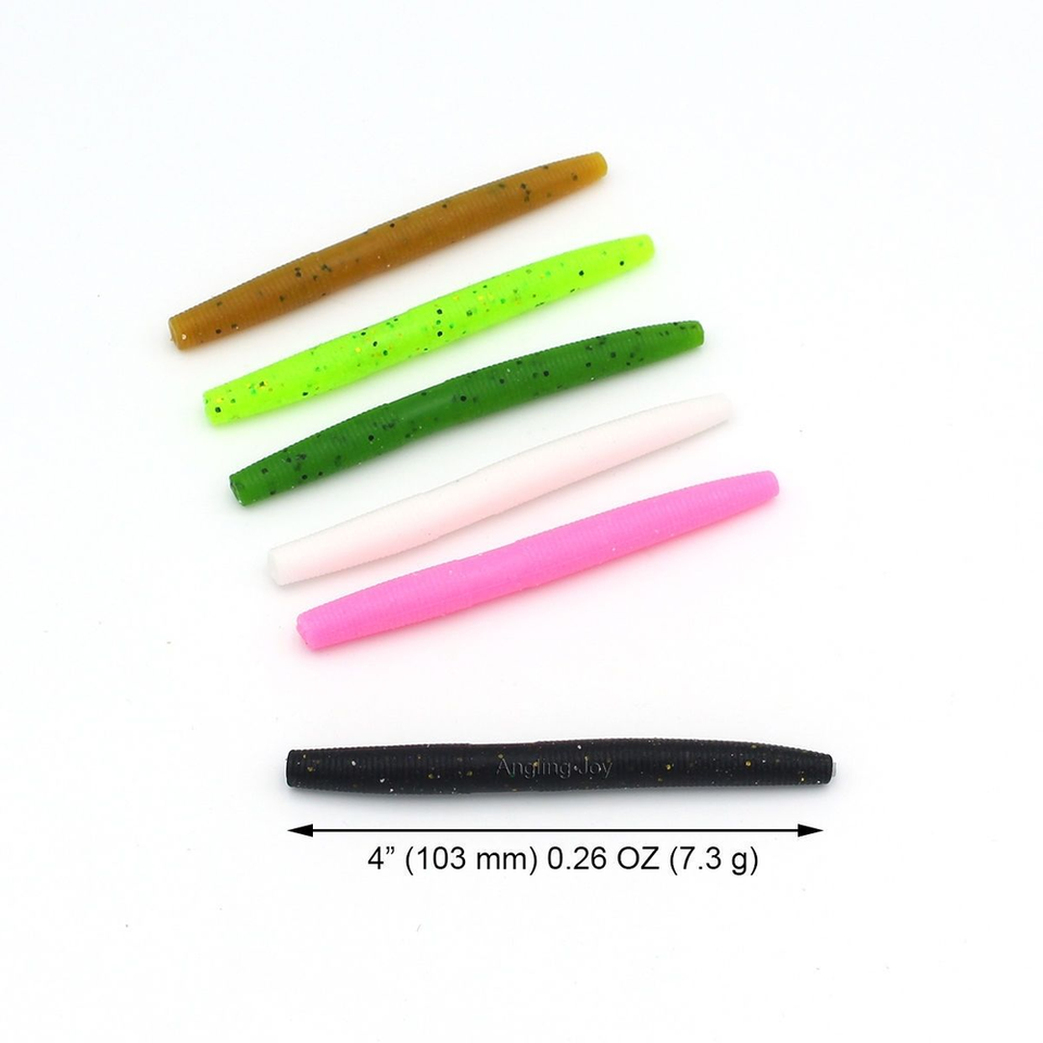 Lot 100 Assorted Senko Worms 4 Inches Salt and Scent Sinking Bait Bass ...