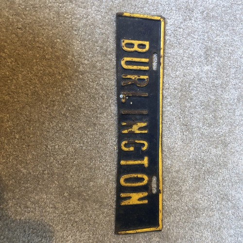 Vintage Burlington License Plate Cut off embossed | eBay
