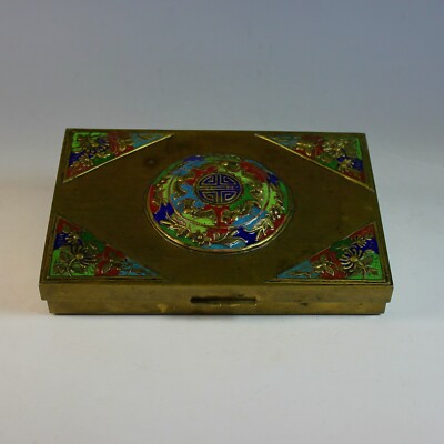 Chinese Hinged Enameled Brass Box Circa 1900, wood lining | eBay