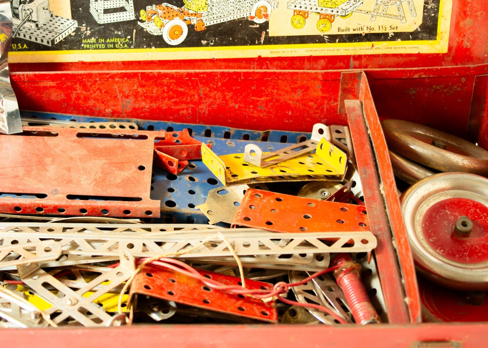 Vintage Erector Set Metal Box Incomplete | eBay