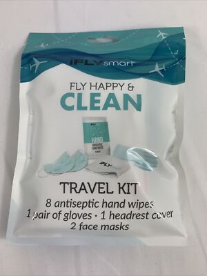 iFLY smart Fly Happy & Clean Travel Kit - Wipes + Gloves + headrest ...