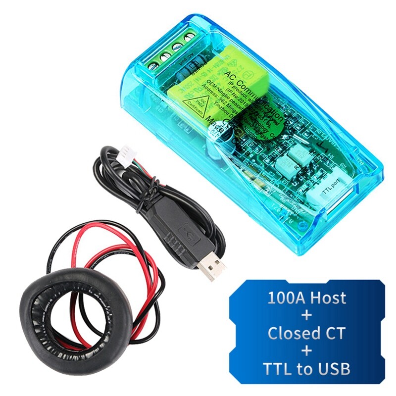100A PZEM 004T 3.0 Wattmeter+Close CT+TTL To USB Cable Kwh Meter Volt ...