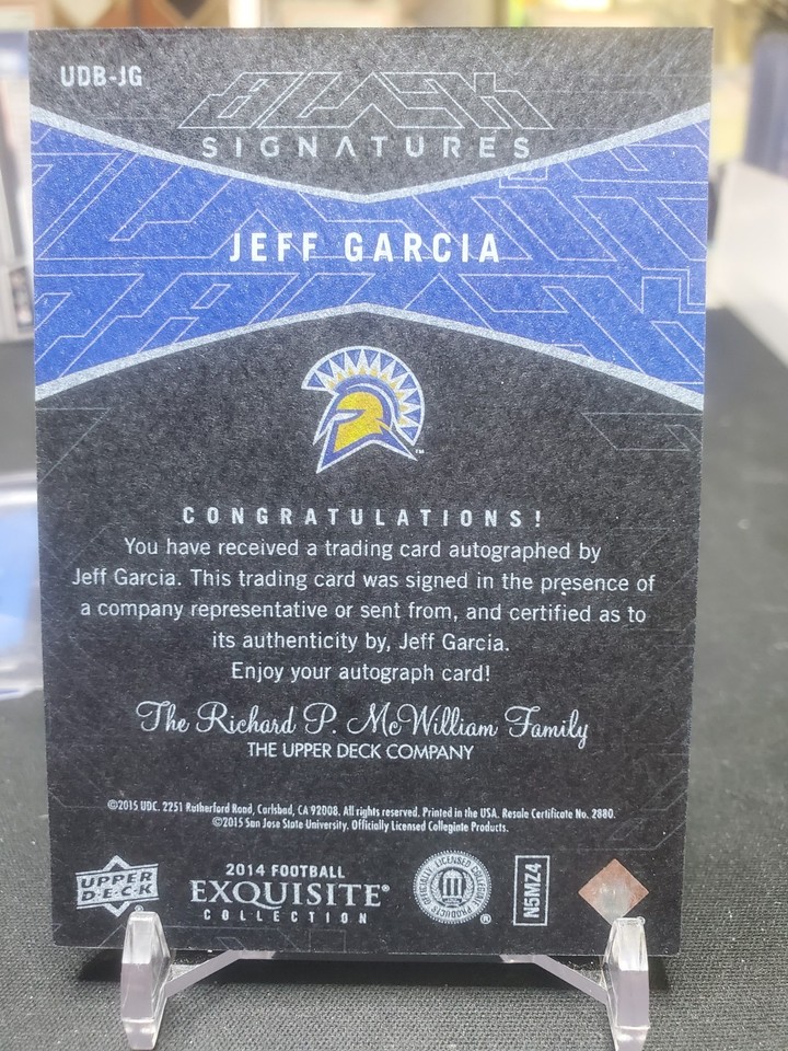 Jeff Garcia Upper Deck Black Signatures | eBay