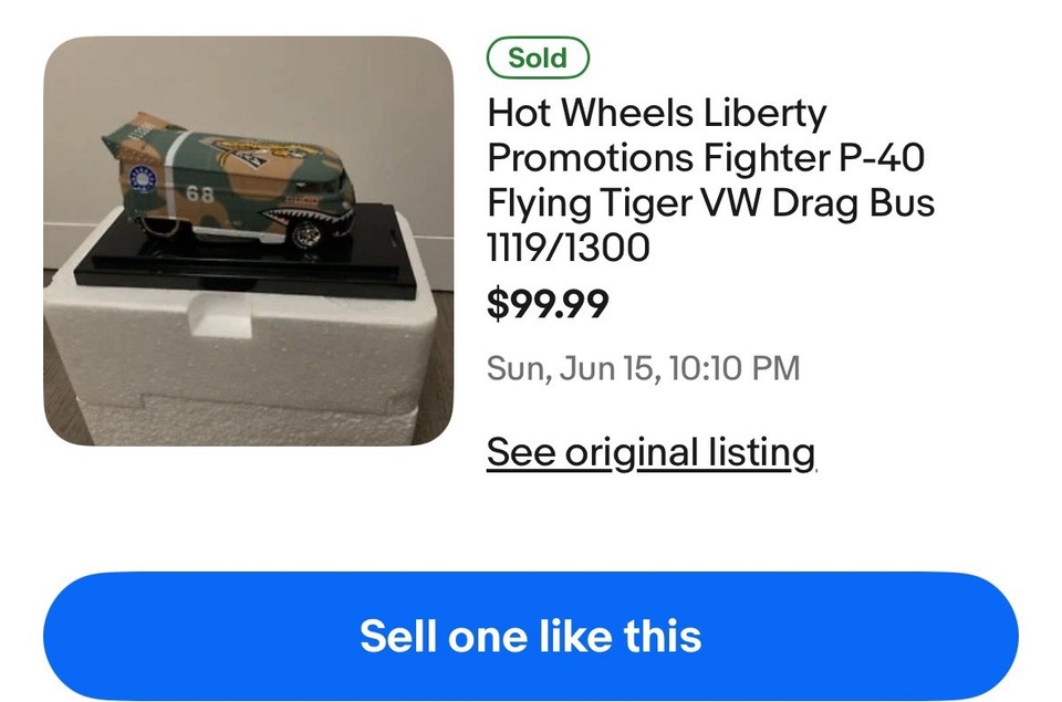 Liberty Promotions Hot Wheels VW Drag Bus P-40 Fighter Flying Tiger ...