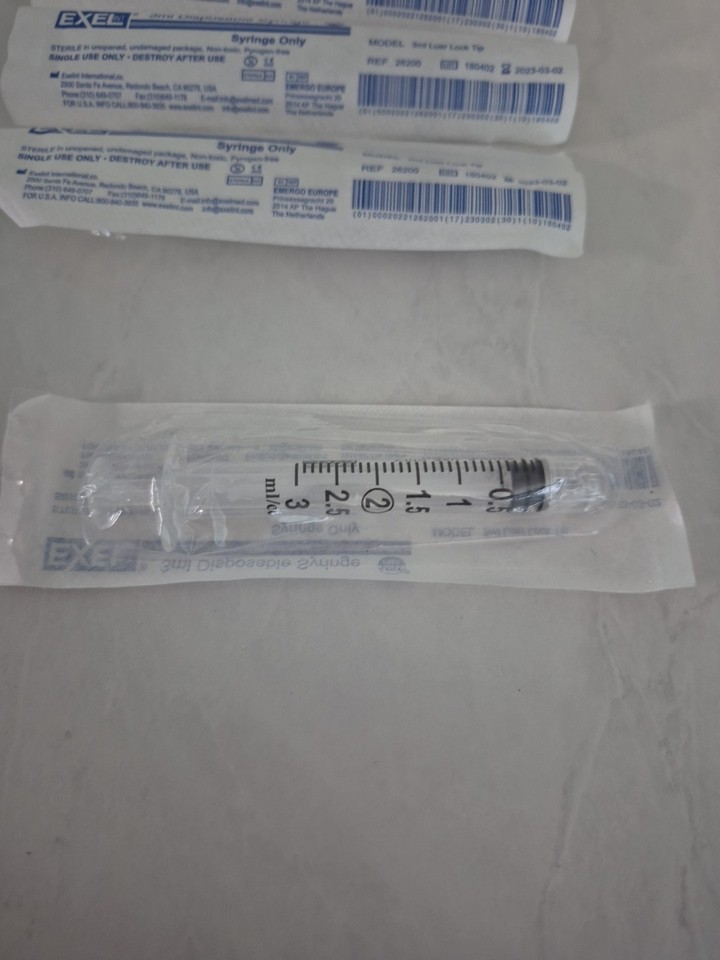 EXEL/3 mL-Luer Lock-Disposable Syringes/Lot Of 9(Syringe Only) | eBay