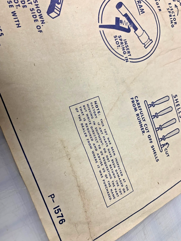 MARX IWO JIMA INSTRUCTION SHEET 1576 LARGE 2 SIDED, BLUE PRINT ...