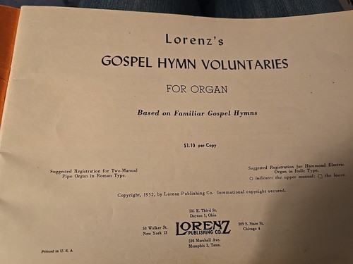 Lorenz's Gospel Hymn Voluntaries for Organ 1952 Sheet Music Lorenz Pub. 64 pg B8 | eBay