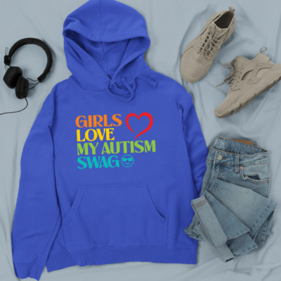 Girls Love My Autism Swag Cool Hoodie Kids Heart Autism Public ...