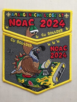 NOAC 2024 Amangi Nacha OA Lodge 47 Mario Kart Yellow 2pc set Flap BSA Patch | eBay