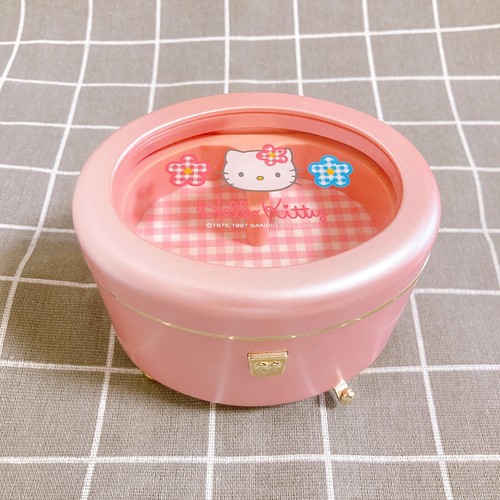 Hello Kitty Music Box Sanrio Japan Pink Accessory Case with Lock Lever ...