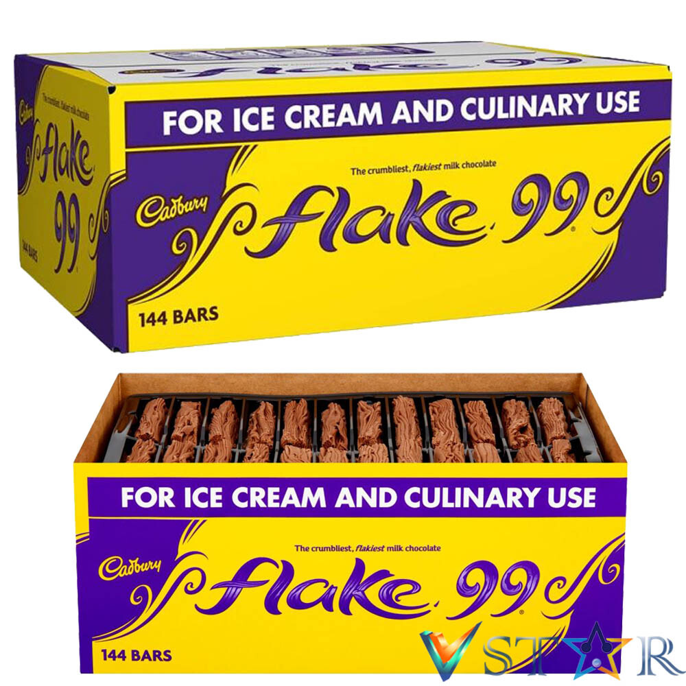 Cadburys Flake 99 Ice Cream Chocolate Sticks 144 Pieces Full Box Treat ...