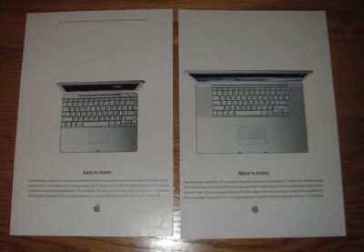 2003 Apple G4 12-inch and 17-inch PowerBook Ad - Less is more. More is ...