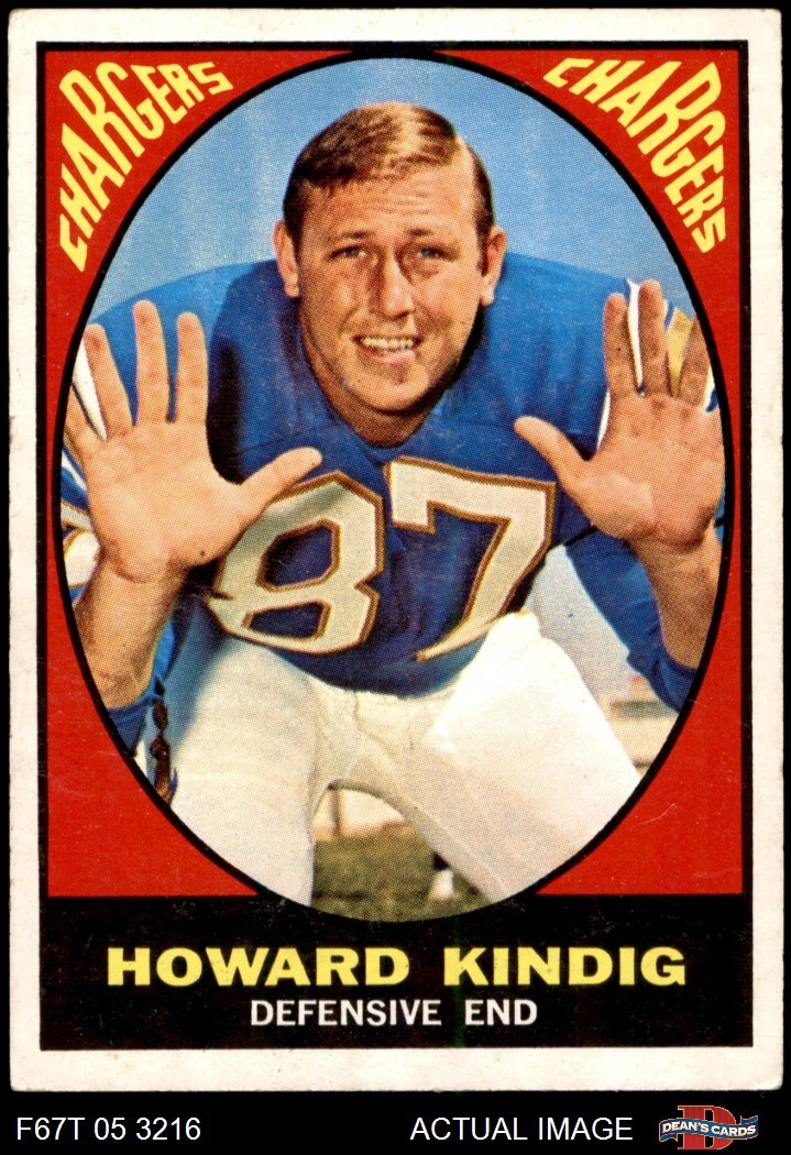 1967 Topps #127 Howard Kindig Chargers California St - LA 5.5 - EX+ ...