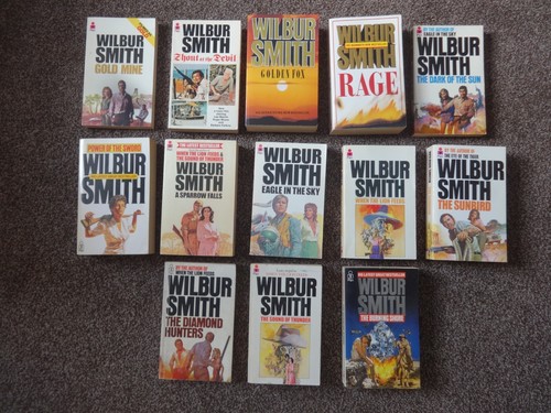 job lot Wilbur Smith books x13 vintage Rage sunbird eagle fox goldmine ...