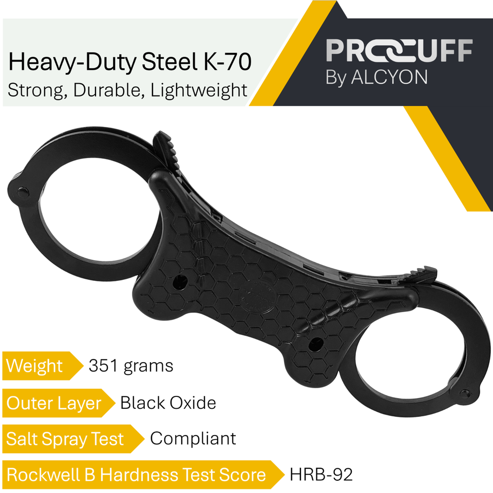 Alcyon Rigid Black Pro-Cuff Double Lock Security Military Police ...