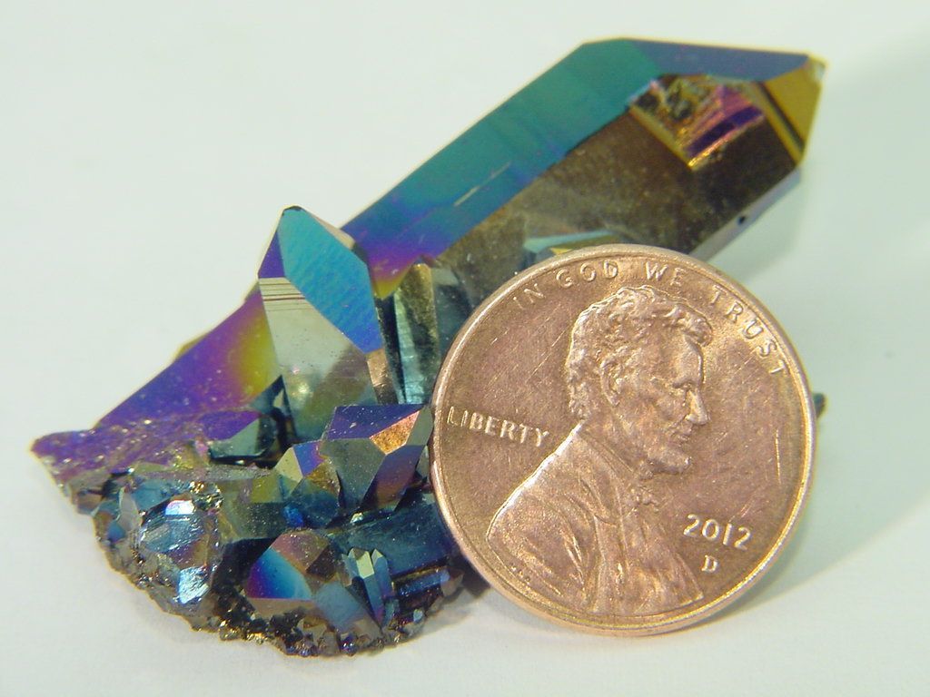 BUTW Titanium Flame Aura Fume Plated Quartz Crystal 47mm Cluster ...