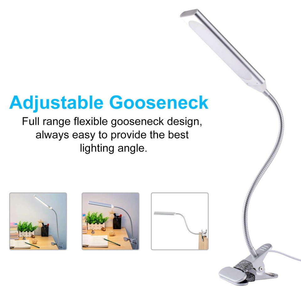 48 LED Flexible USB-Powered Clip-On Desk Table Reading Lamp Dimmable ...