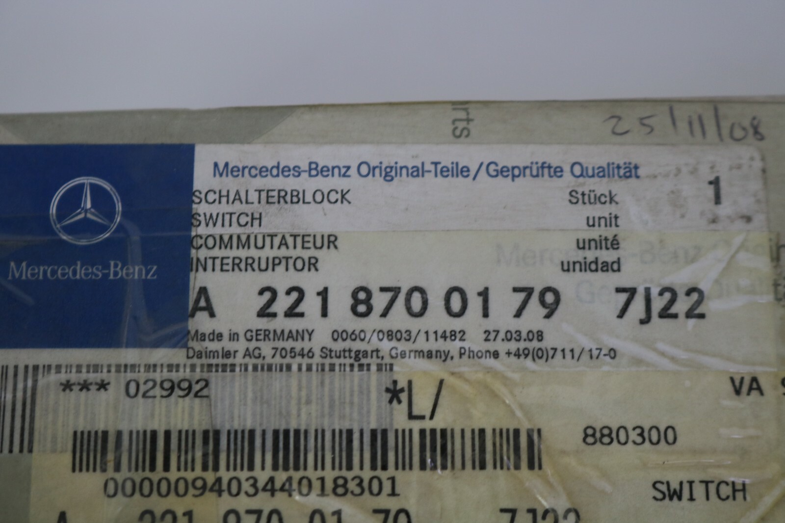 Mercedes-Benz+22187001797J22 for sale online | eBay
