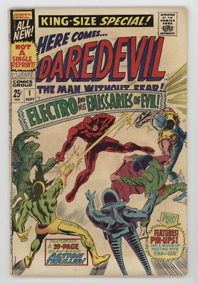 Daredevil Annual 1 Marvel 1967 FN Electro Stilt-Man Gladiator Owl Ka ...