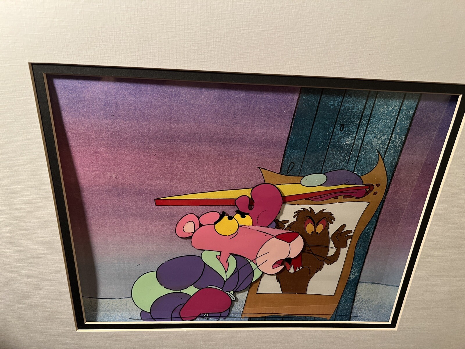 MGM PINK PANTHER 1993 ORIGINAL MATTED ANIMATION CEL Yeti Nother BIGFOOT ...