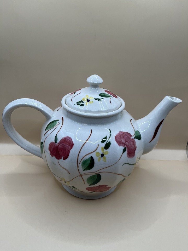 Vintage Blue Ridge Southern Potteries Teapot Hand painted Flowers | eBay