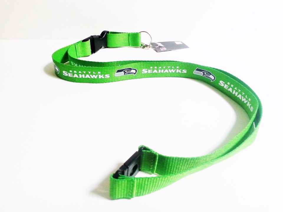 Seattle Seahawks Green Lanyard Detachable Keychain Badge Holder NFL ...