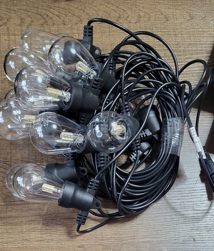 Brightech Ambience Pro Solar Powered Outdoor String Lights, 48 Ft ...