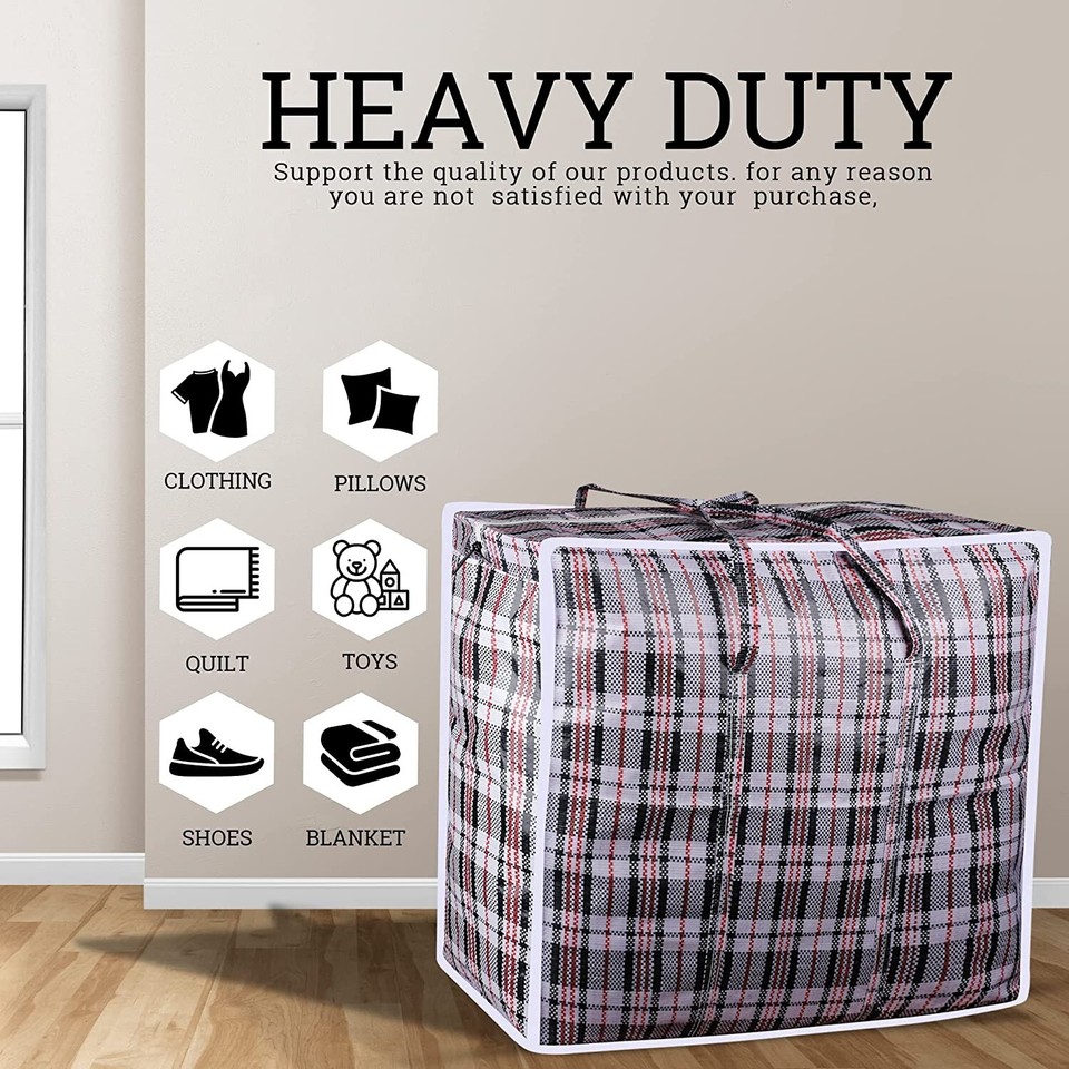 5X XL 80X60x28CM Jumbo Laundry Zipped Reusable Large Strong Shopping ...