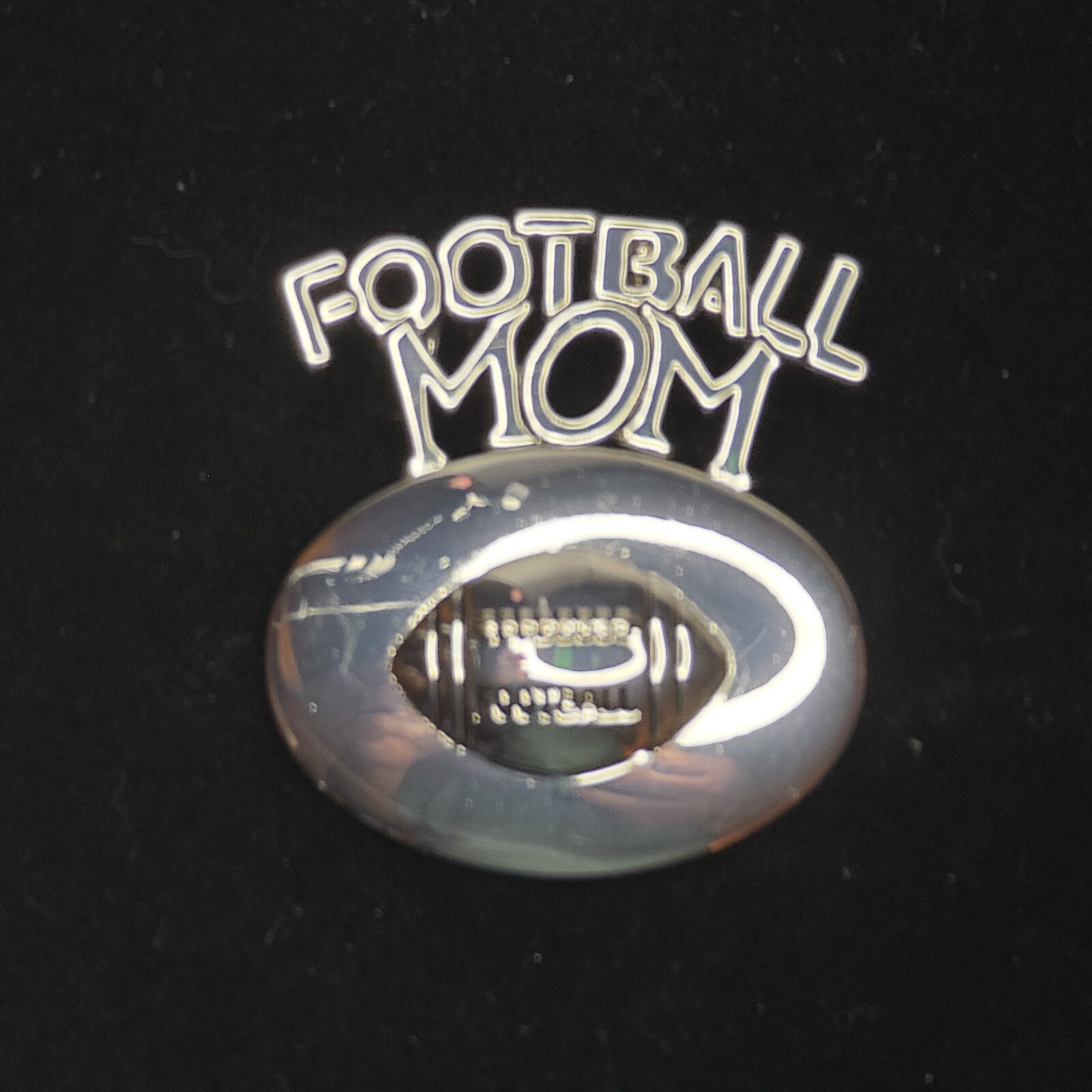 Silver Football Mom Classic Oval Brooch Pendant Slide Friday Night ...