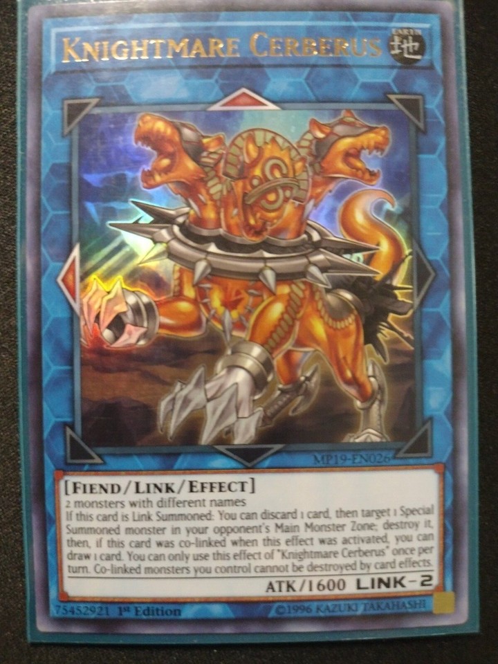 Yugioh - Knightmare Cerberus (Ultra Rare) (1st Edition) - MP19-EN026 ...