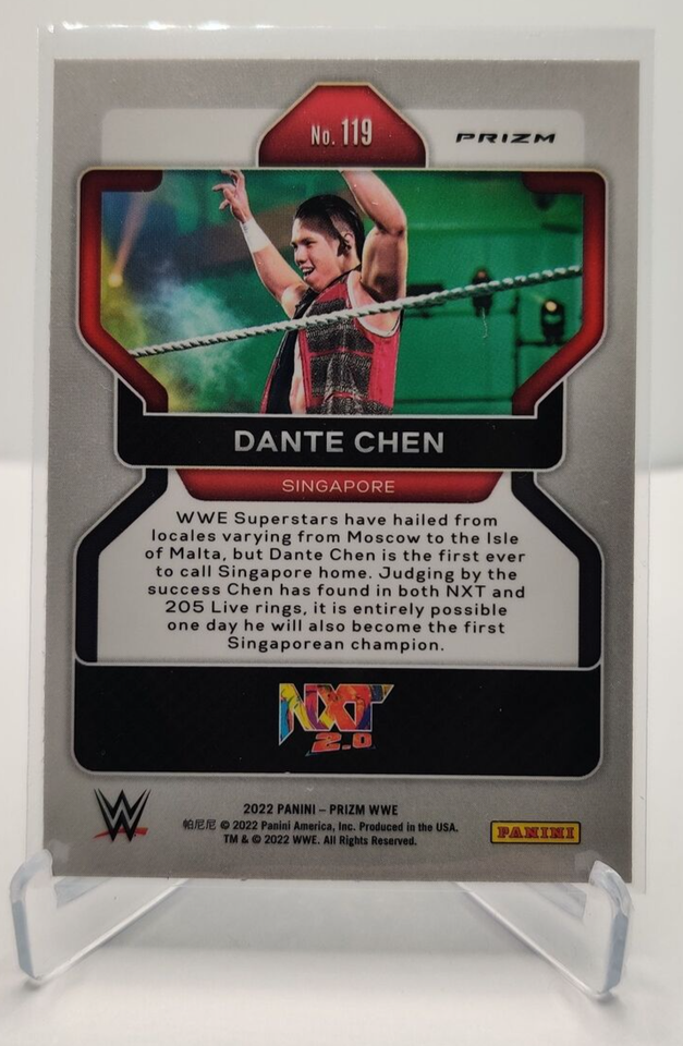 2022 Panini Prizm WWE Red White Blue Prizm #119 Dante Chen RC Rookie ...