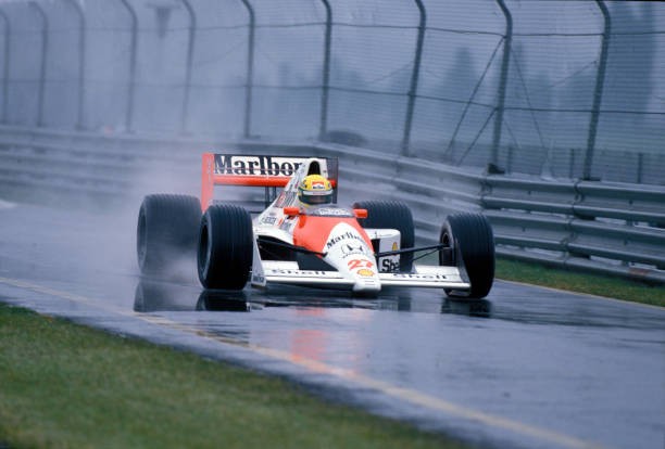 Ayrton Senna McLaren MP4 5B Honda Canadian GP at Circuit Gilles Vi- Old ...