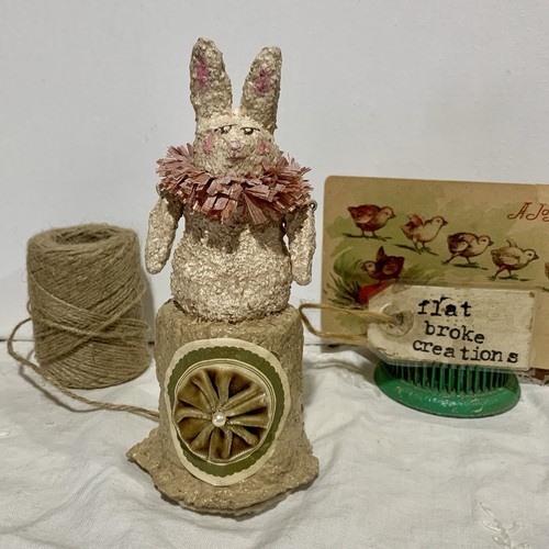 Vintage Paper Mache Easter Bunny Rabbit Figure Spring Decor | eBay