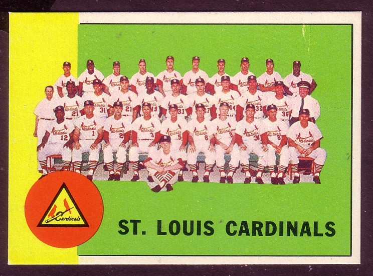 1963 TOPPS ST. LOUIS CARDINALS TEAM CARD NO:524 NEAR MINT CONDITION | eBay