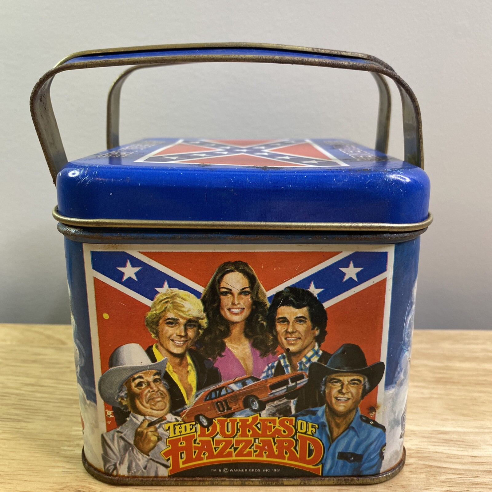 VINTAGE DUKES OF HAZZARD LUNCH BOX PAIL TIN 1981- RARE Signed By John ...