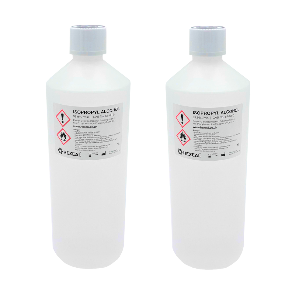 Hexeal 99.9% Isopropyl Alcohol 500ml – 250L IPA for Sanitising ...