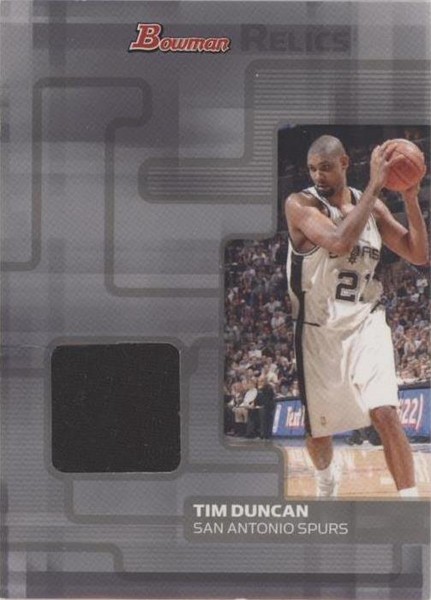 2007-08 Bowman Draft Picks & Stars - Relics Silver #BR-TD Tim Duncan ...